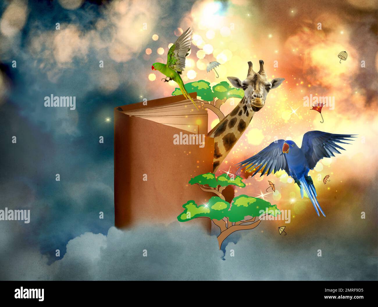 Creative design of book with fairytales about animal world Stock Photo ...