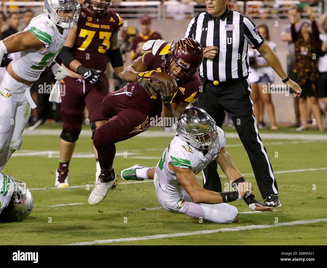 Arizona State running back Demario Richard (4) scores a touchdown over ...