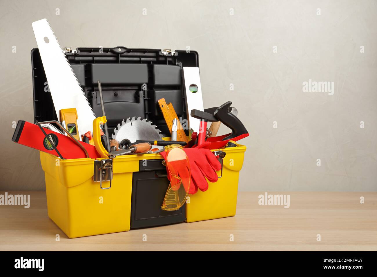 Box different carpenters tools hi-res stock photography and images - Alamy