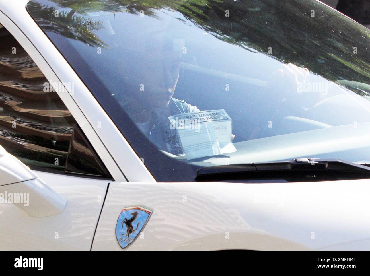 White Ferrari 458 Italia Justin Bieber