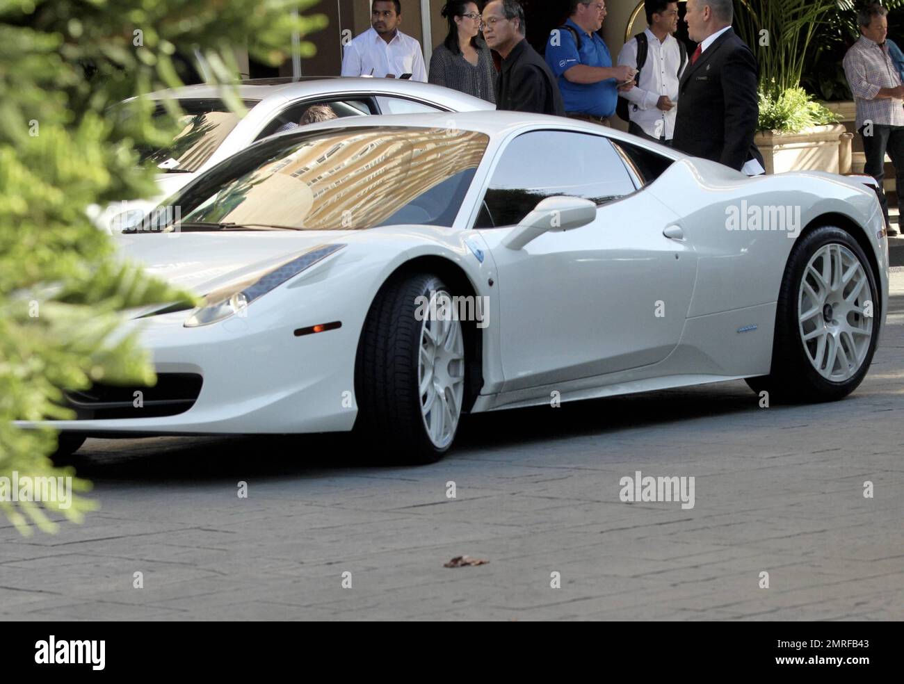 White Ferrari 458 Italia Justin Bieber