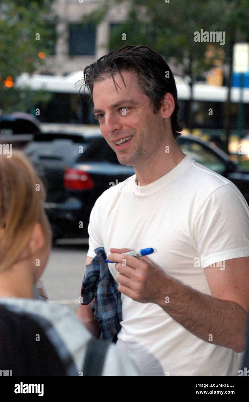 EXCLUSIVE!! Justin Kirk greets fans and signs autographs as he arrives ...