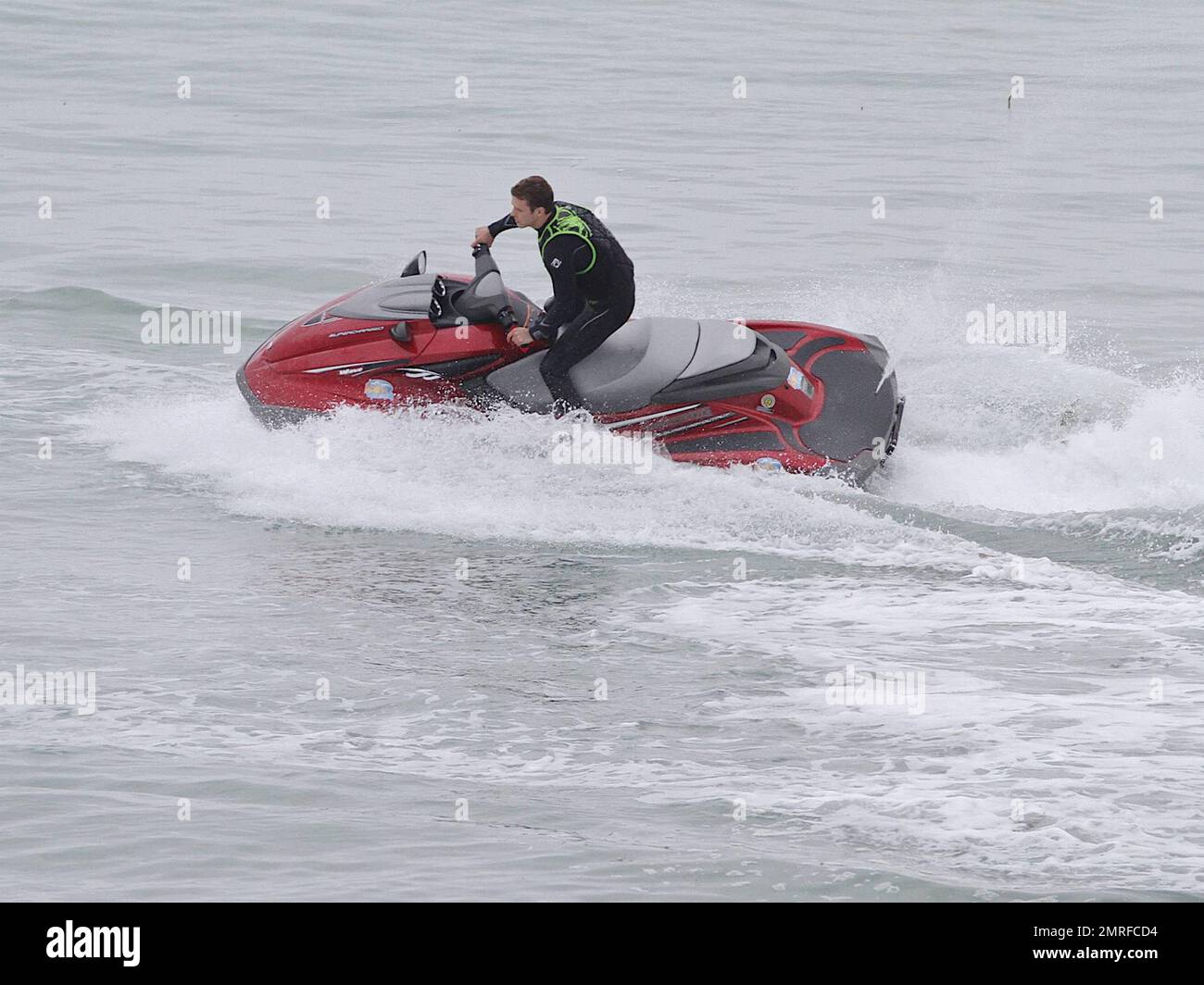 Justin Timberlake speeds around the ocean on a jet-ski while filming a ...