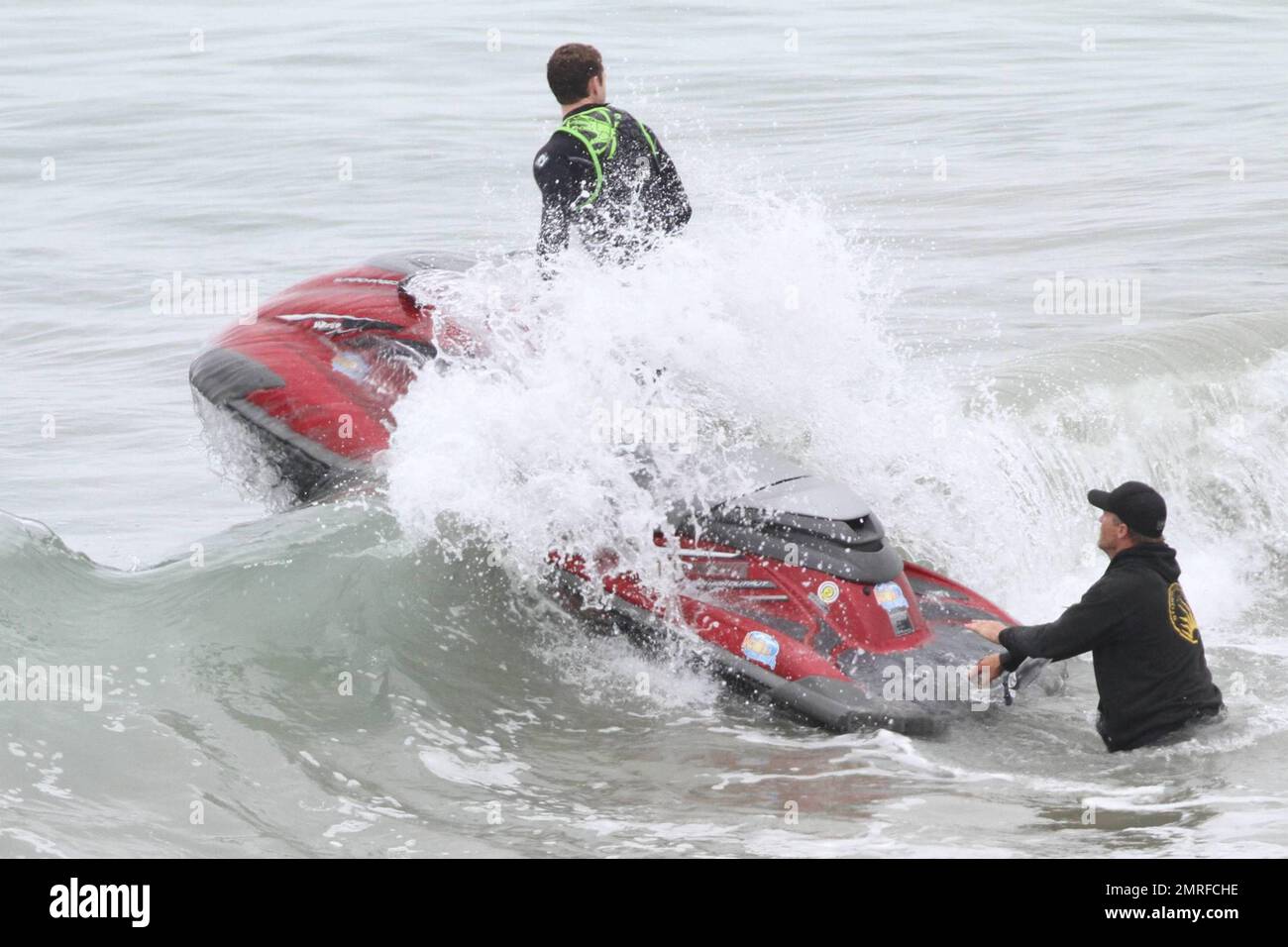 Justin Timberlake speeds around the ocean on a jet-ski while filming a ...