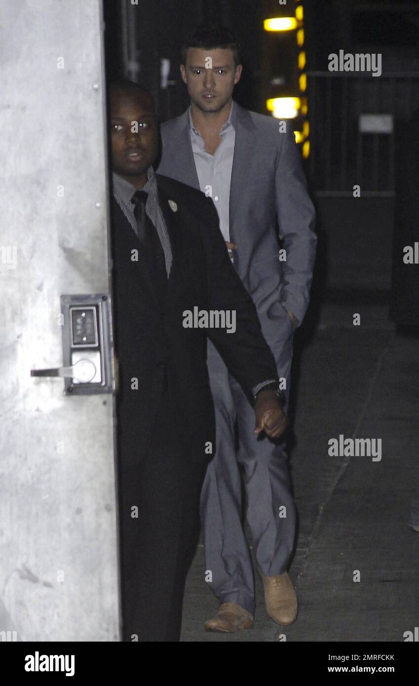 Actor Justin Timberlake arrives at the "Jimmy Kimmel Live" studios ...