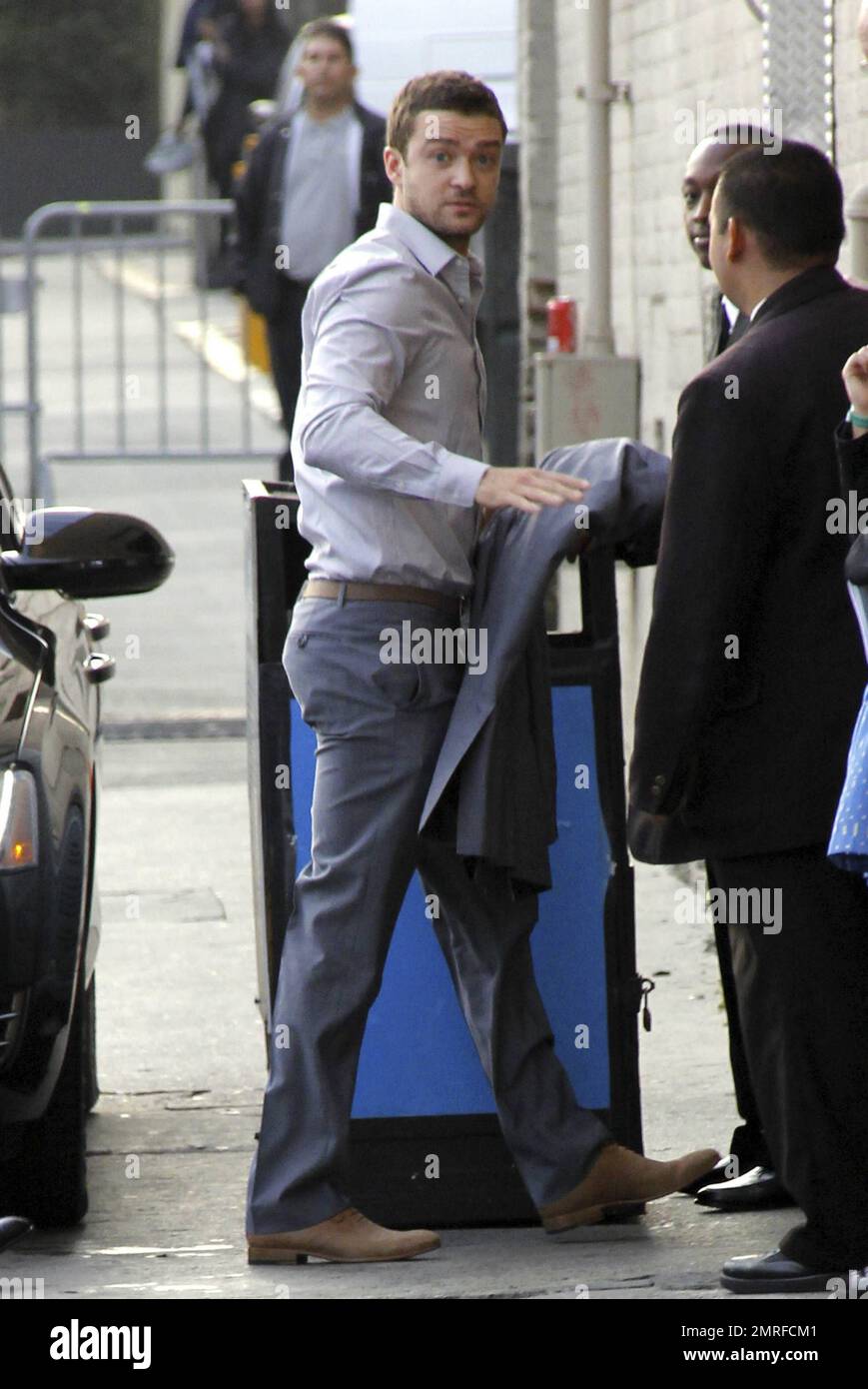 Actor Justin Timberlake arrives at the "Jimmy Kimmel Live" studios ...