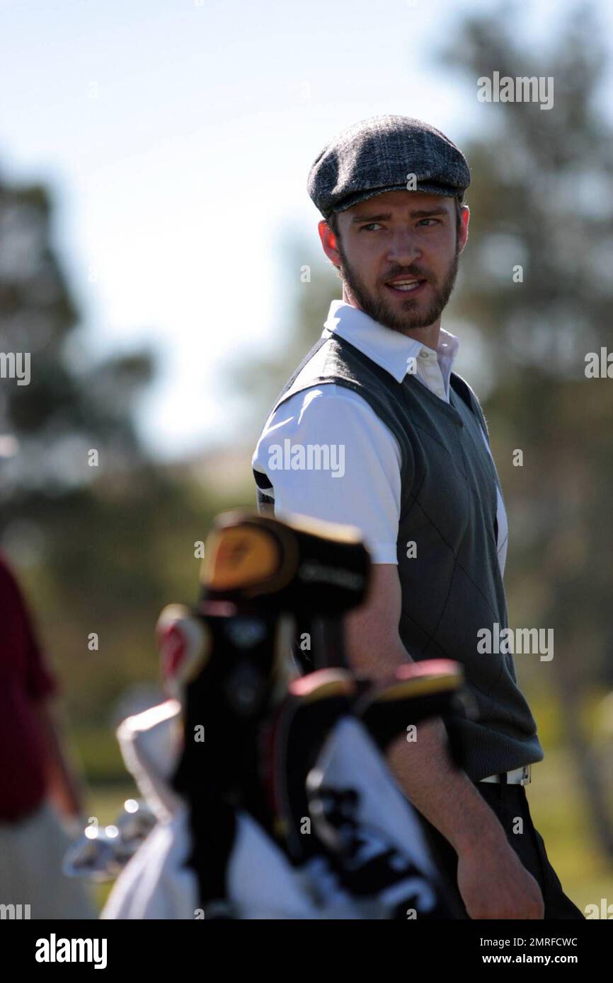 Pop star Justin Timberlake warms up and checks out the crowds before ...