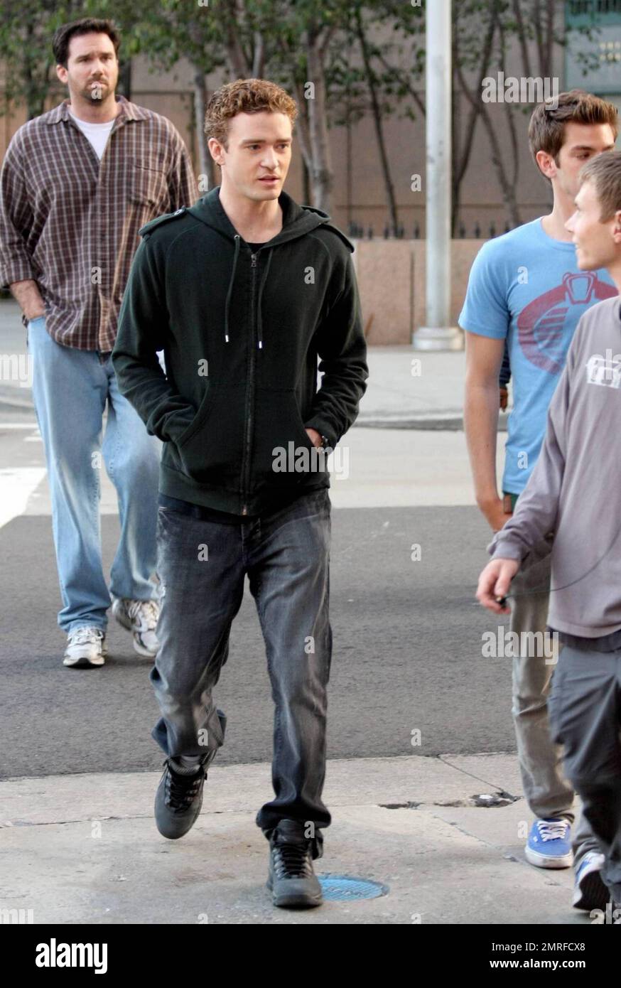 Justin Timberlake takes a stroll on the set of his film "The Social ...