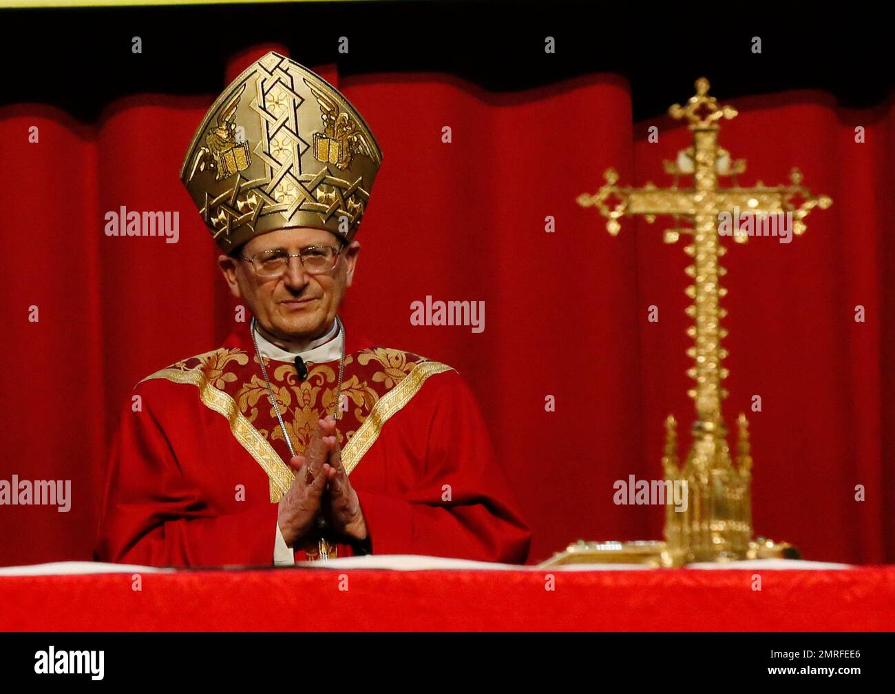 Cardinal Angelo Amato is pictured during the Beatification Ceremony for ...