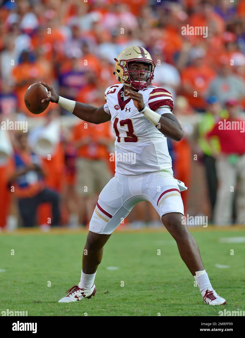Boston College quarterback Anthony Brown drops back to pass during the ...