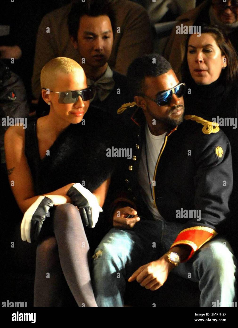 Rap Star Kanye West and Amber Rose attend Phillip Lim's fashion show ...