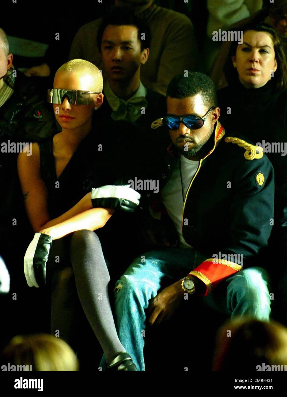 Rap Star Kanye West and Amber Rose attend Phillip Lim's fashion show ...