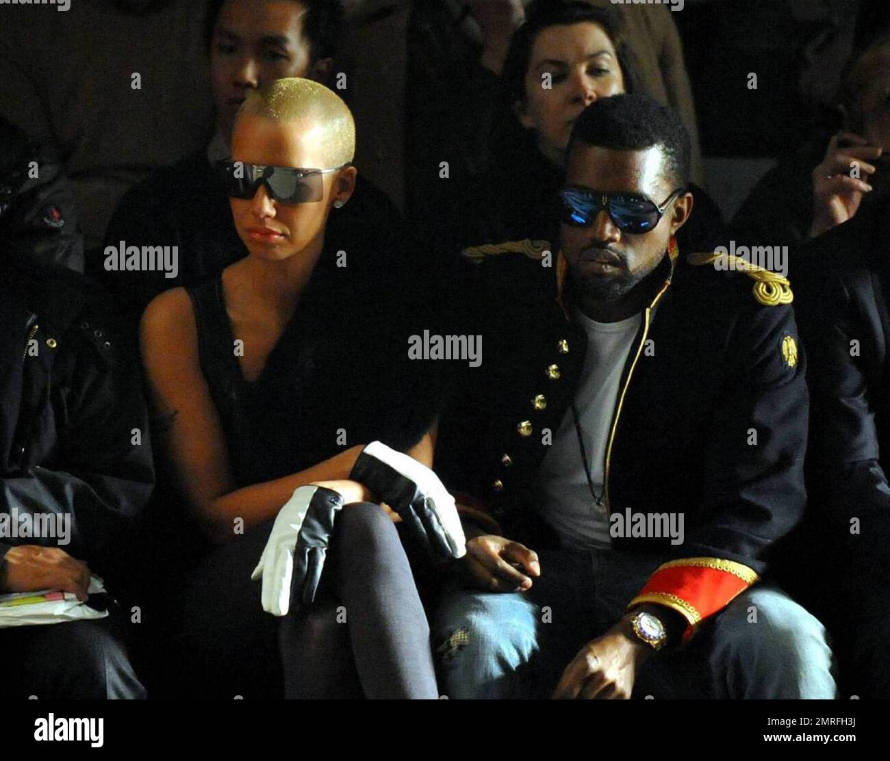 Rap Star Kanye West and Amber Rose attend Phillip Lim's fashion show ...