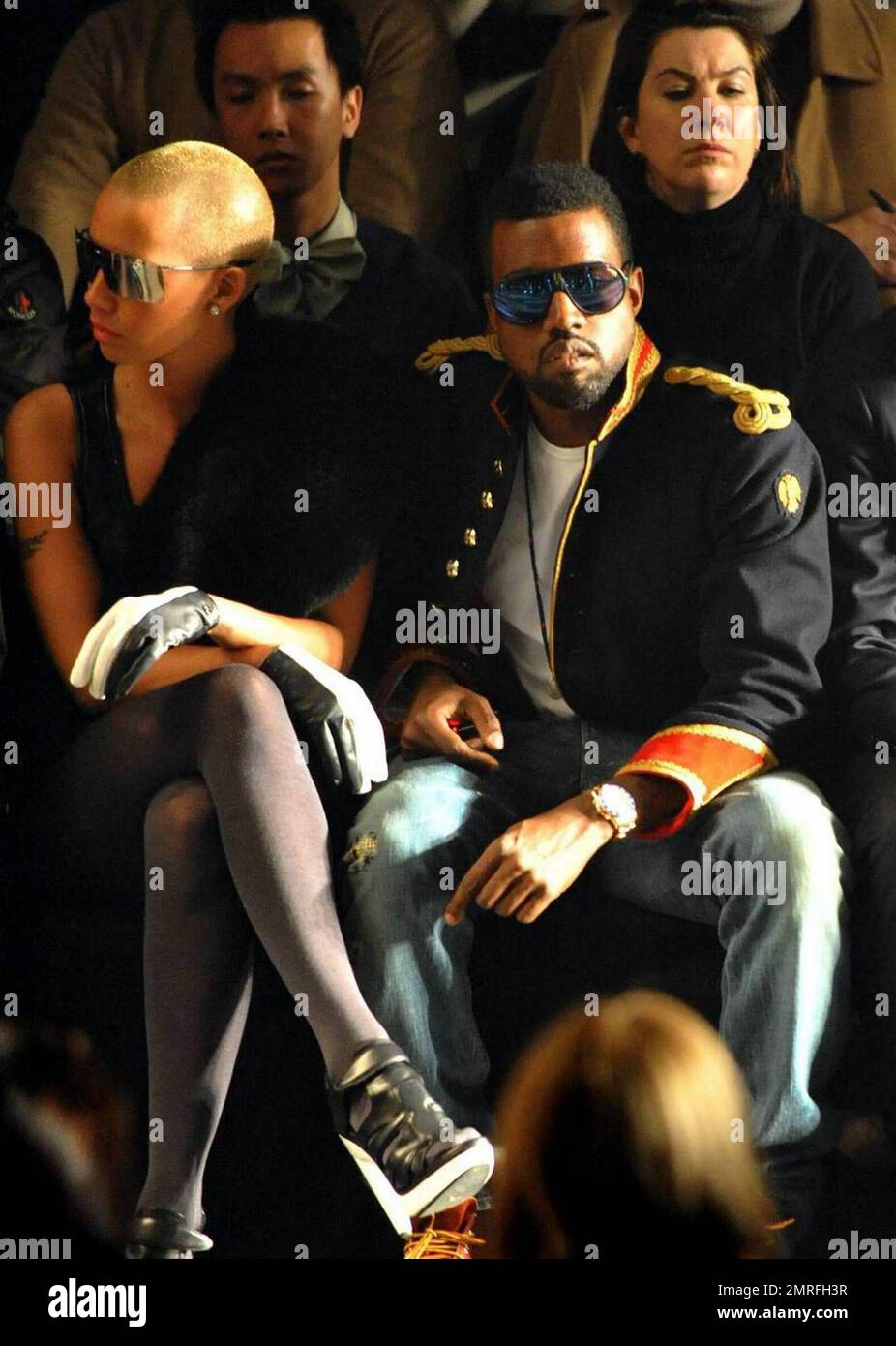 Rap Star Kanye West and Amber Rose attend Phillip Lim's fashion show ...