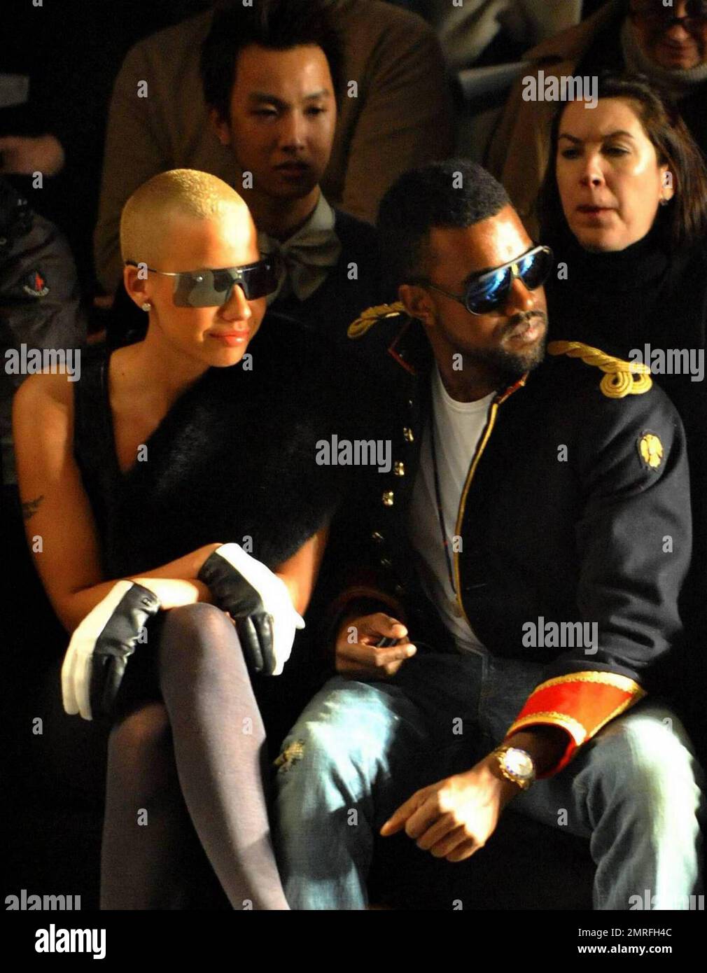 Rap Star Kanye West and Amber Rose attend Phillip Lim's fashion show ...