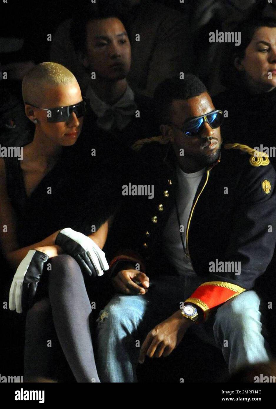 Rap Star Kanye West and Amber Rose attend Phillip Lim's fashion show ...