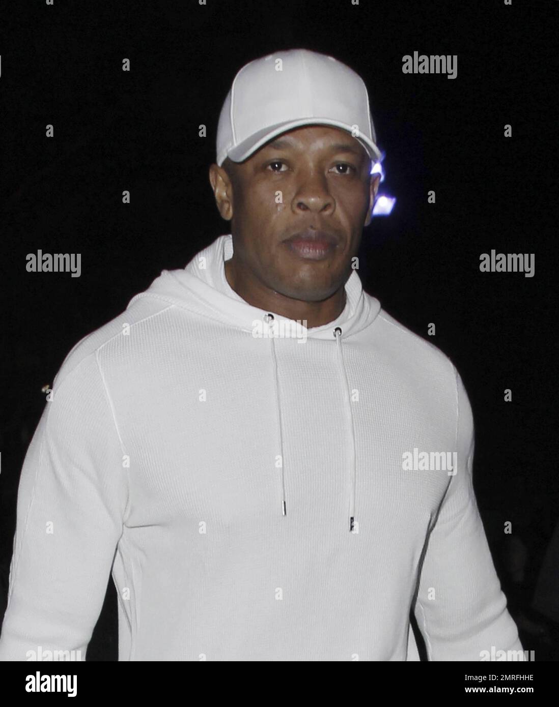 Rap music producer Dr. Dre arrives at the Staples Center for the Jay-Z ...