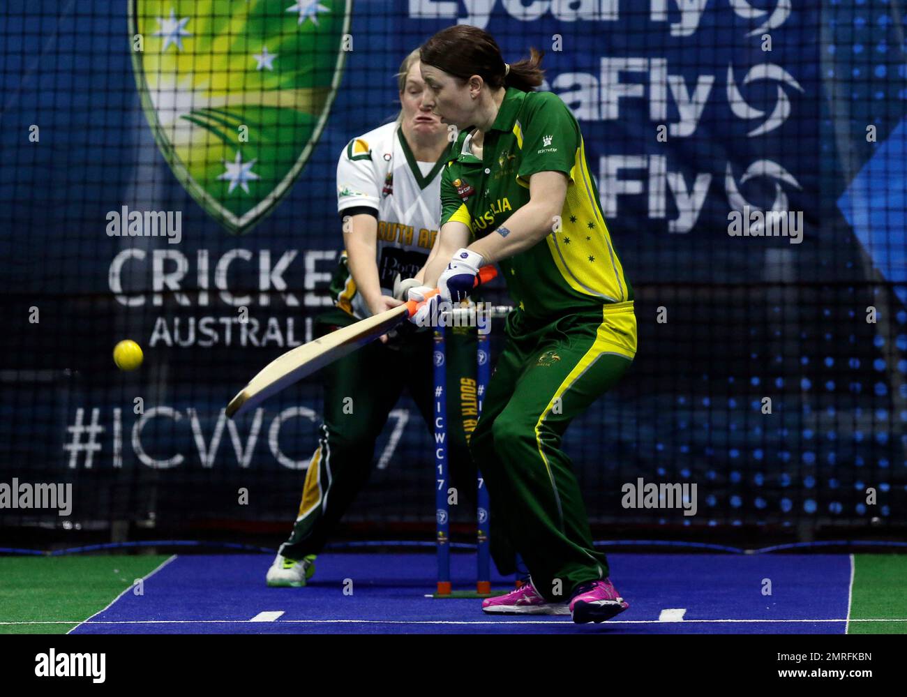 Australia's Nicole Martin plays a shot against South Africa during the ...