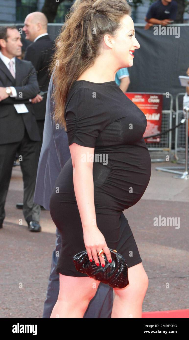 Very pregnant "EastEnders" actress Natalie Cassidy and fiance Adam ...