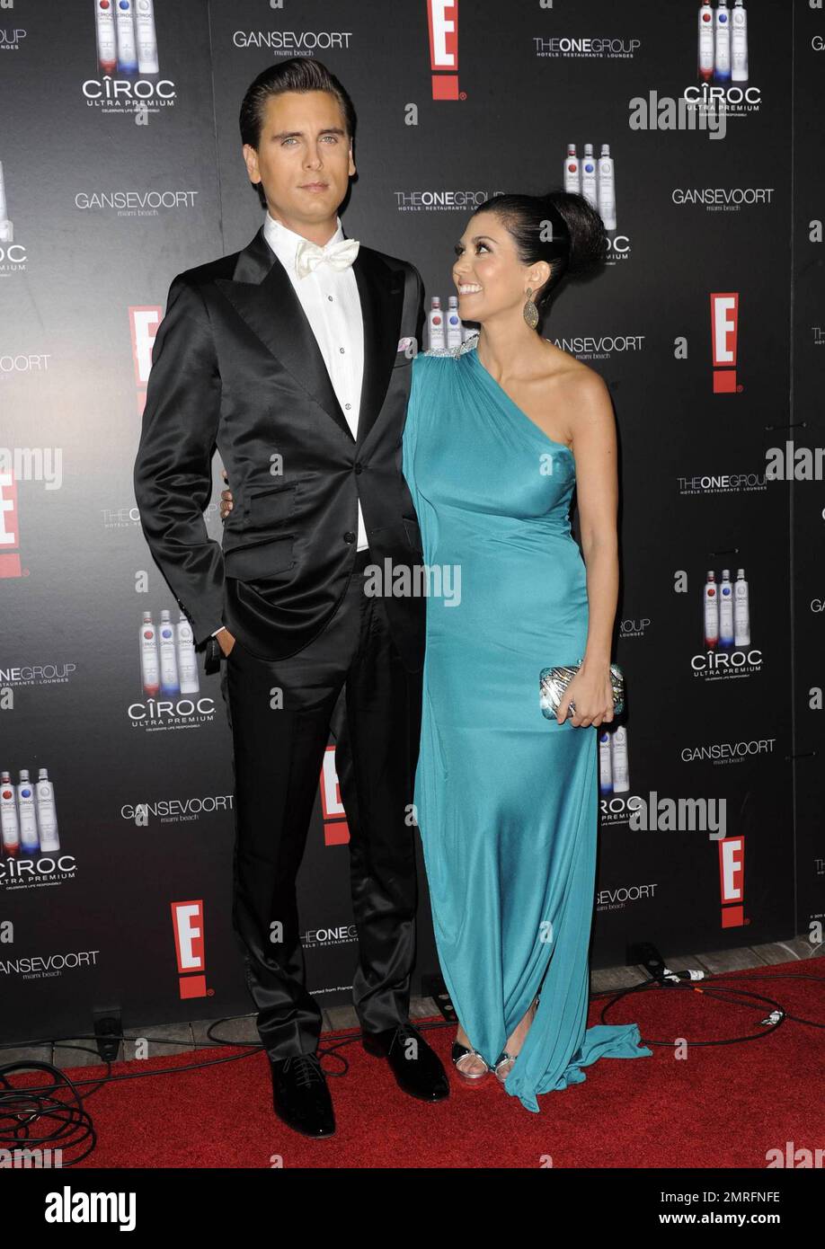 Reality TV stars Kourtney Kardashian and Scott Disick ring in the new ...