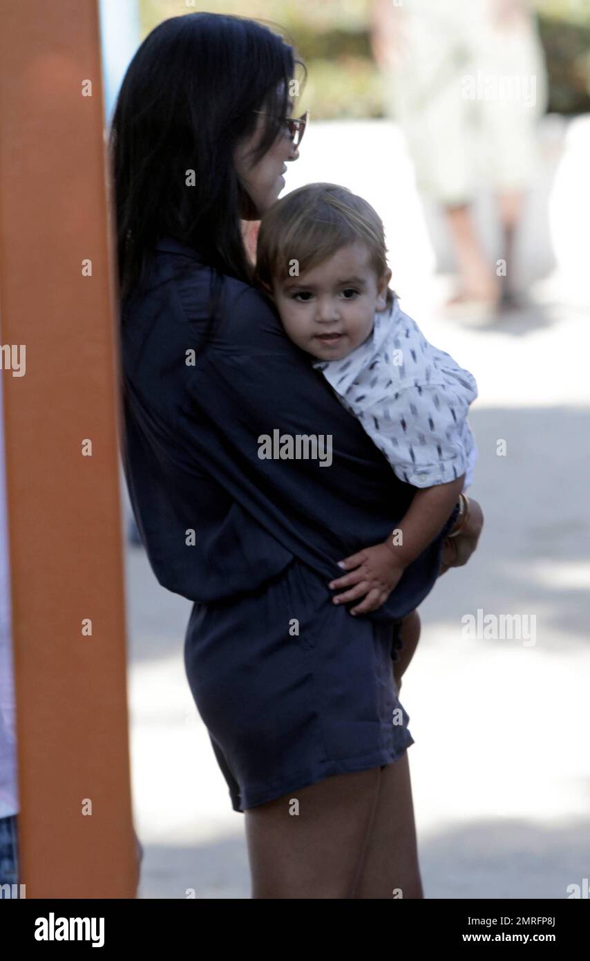 Kourtney Kardashian with son Mason Dash Disick playing in the park at ...