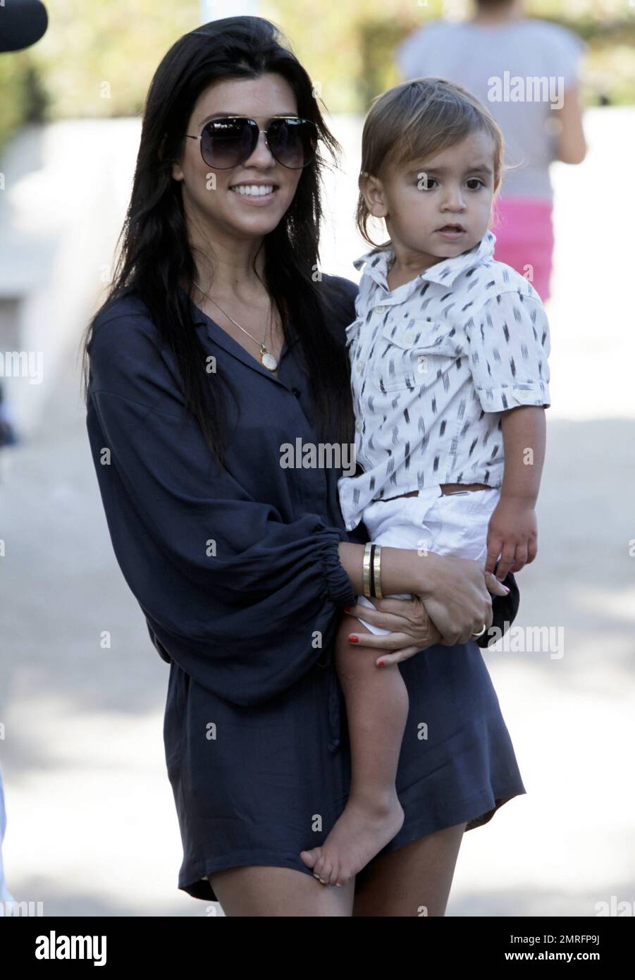 Kourtney Kardashian with son Mason Dash Disick playing in the park at ...