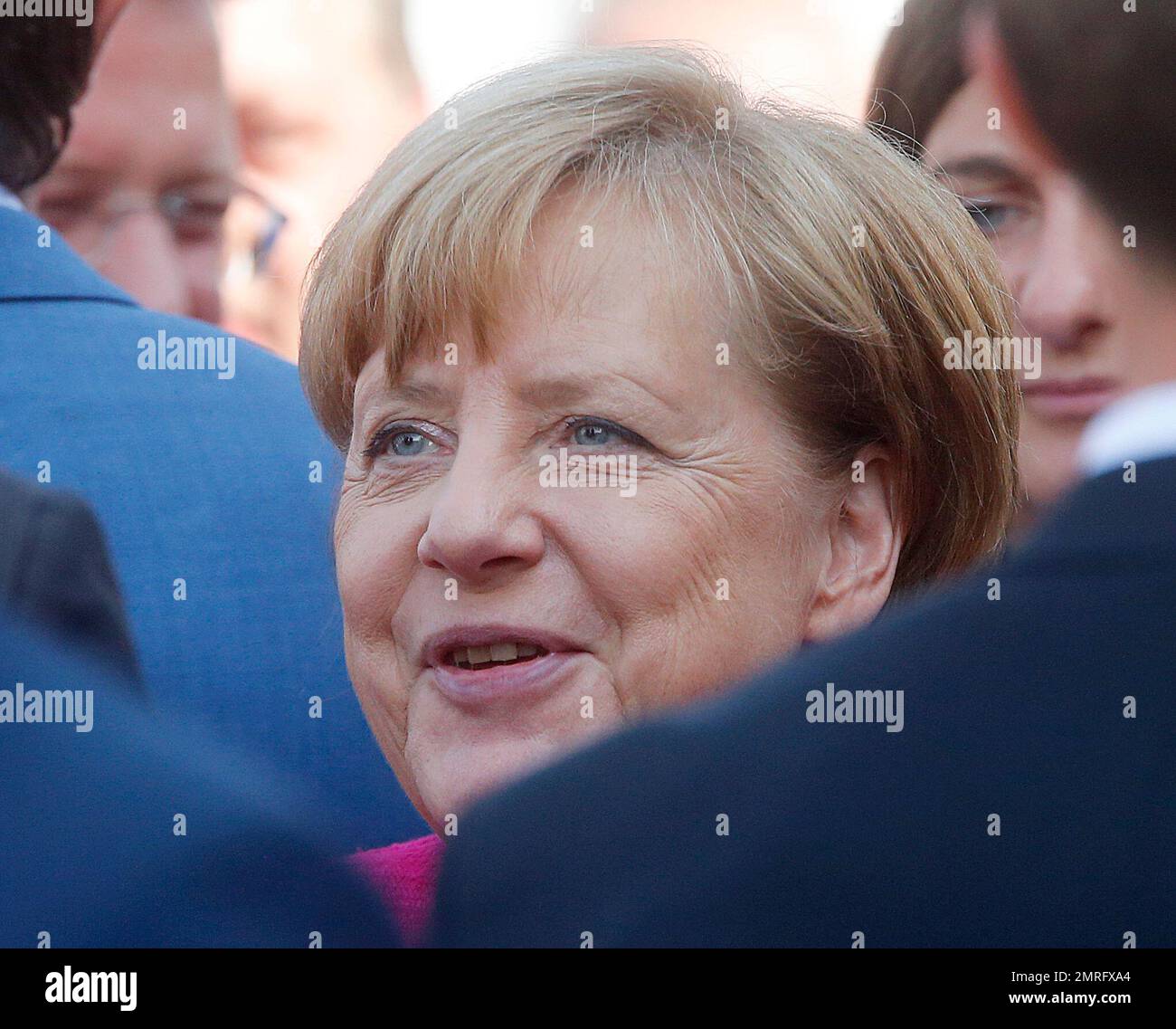 German Chancellor Angela Merkel is on her way to an election campaign ...