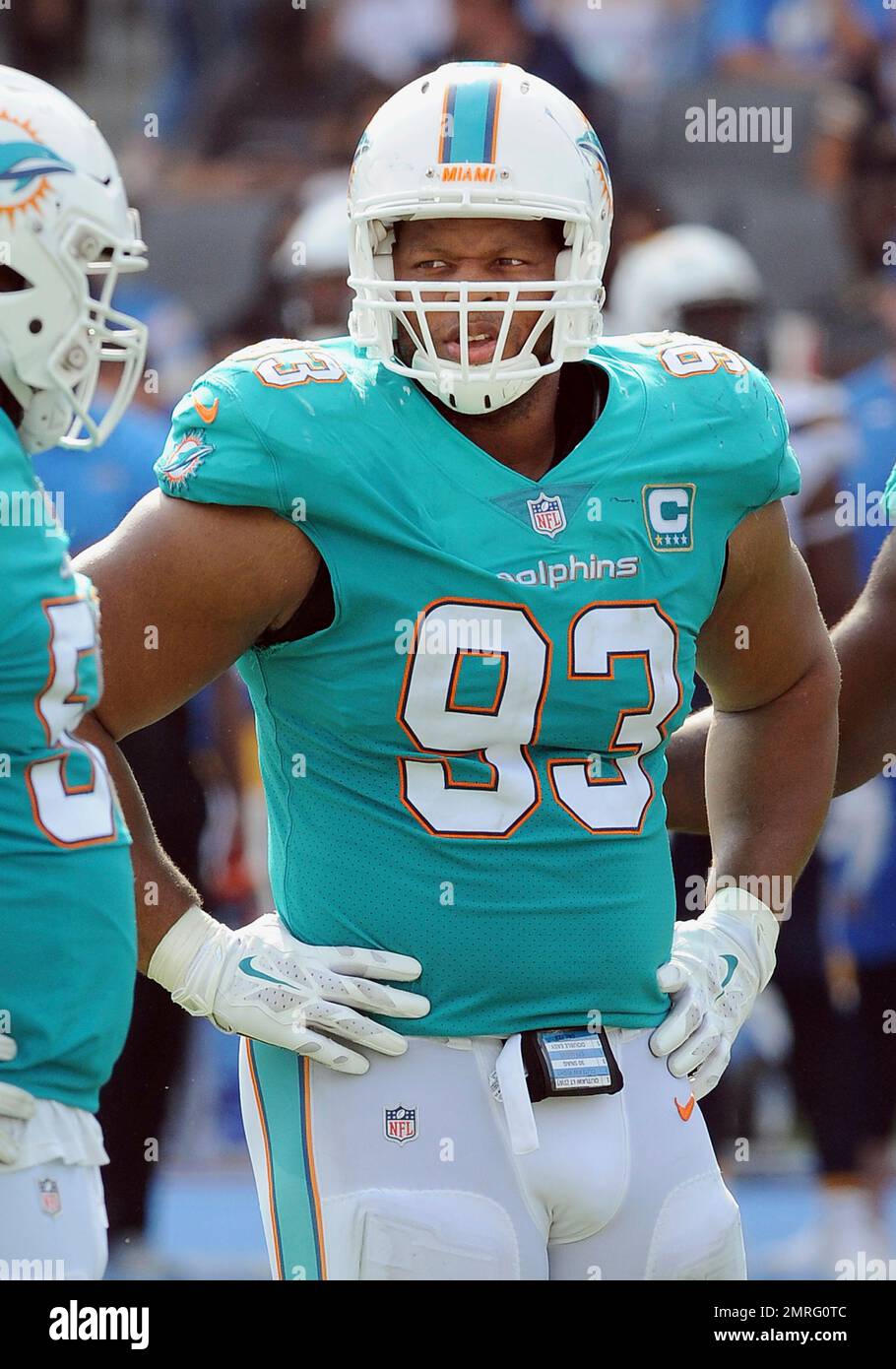 Miami Dolphins defensive tackle (93) Ndamukong Suh on the field in the ...