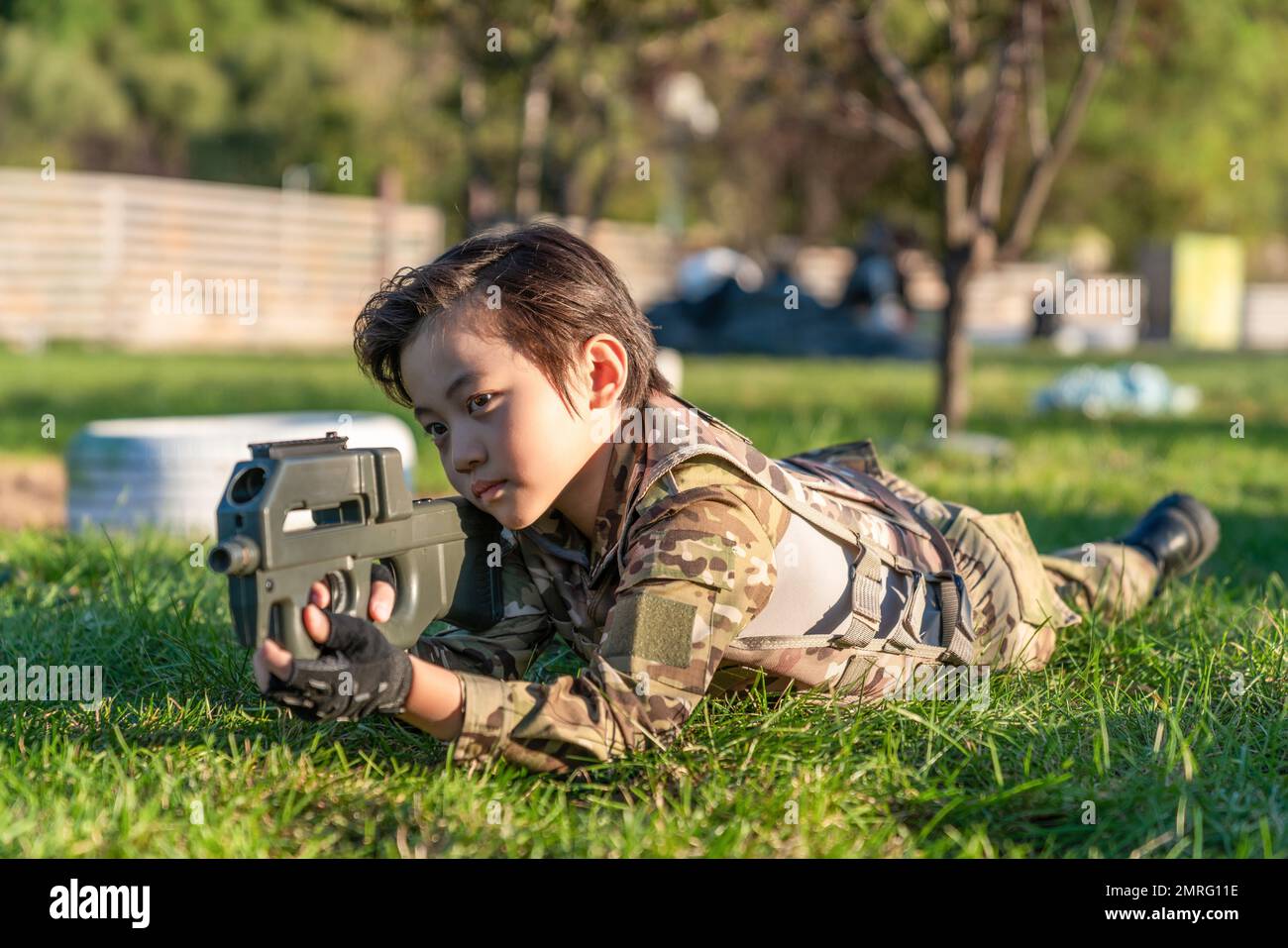 Happy boy playing cs Stock Photo - Alamy