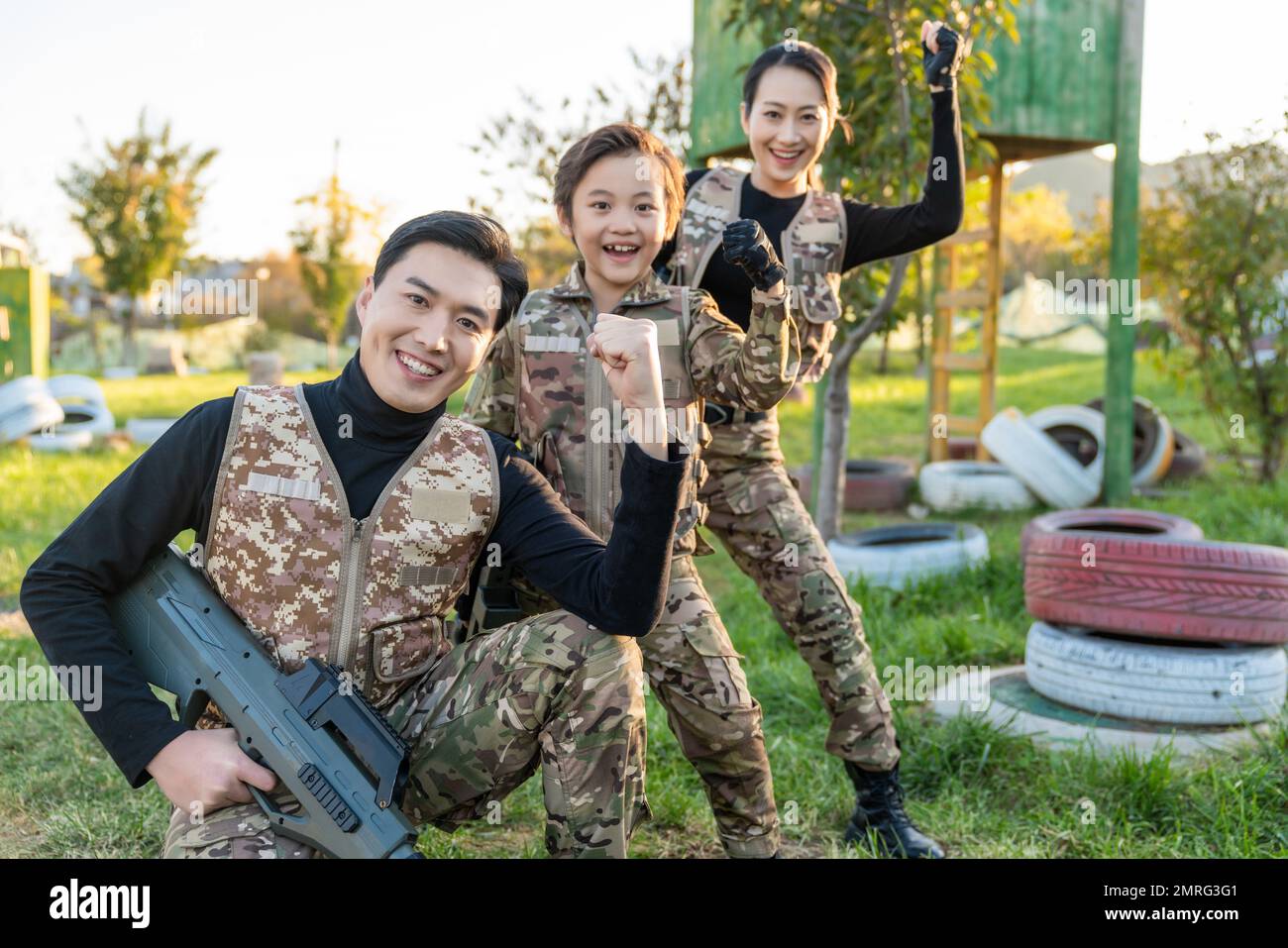 Happy family play cs Stock Photo - Alamy