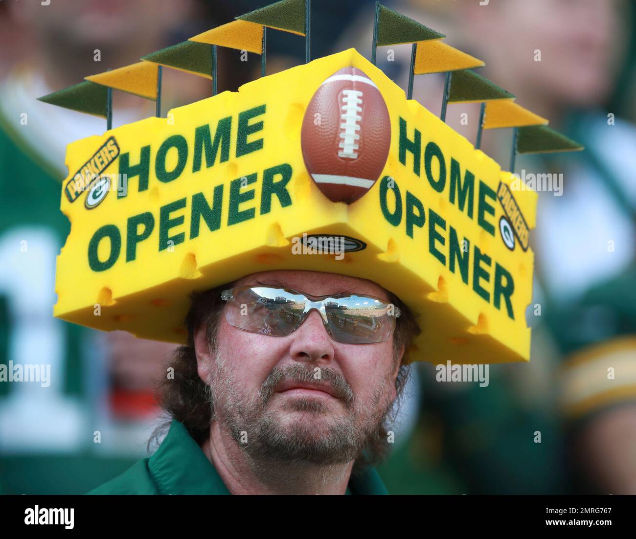 Green Bay Packers fan watches his team play the Seattle Seahawks during ...