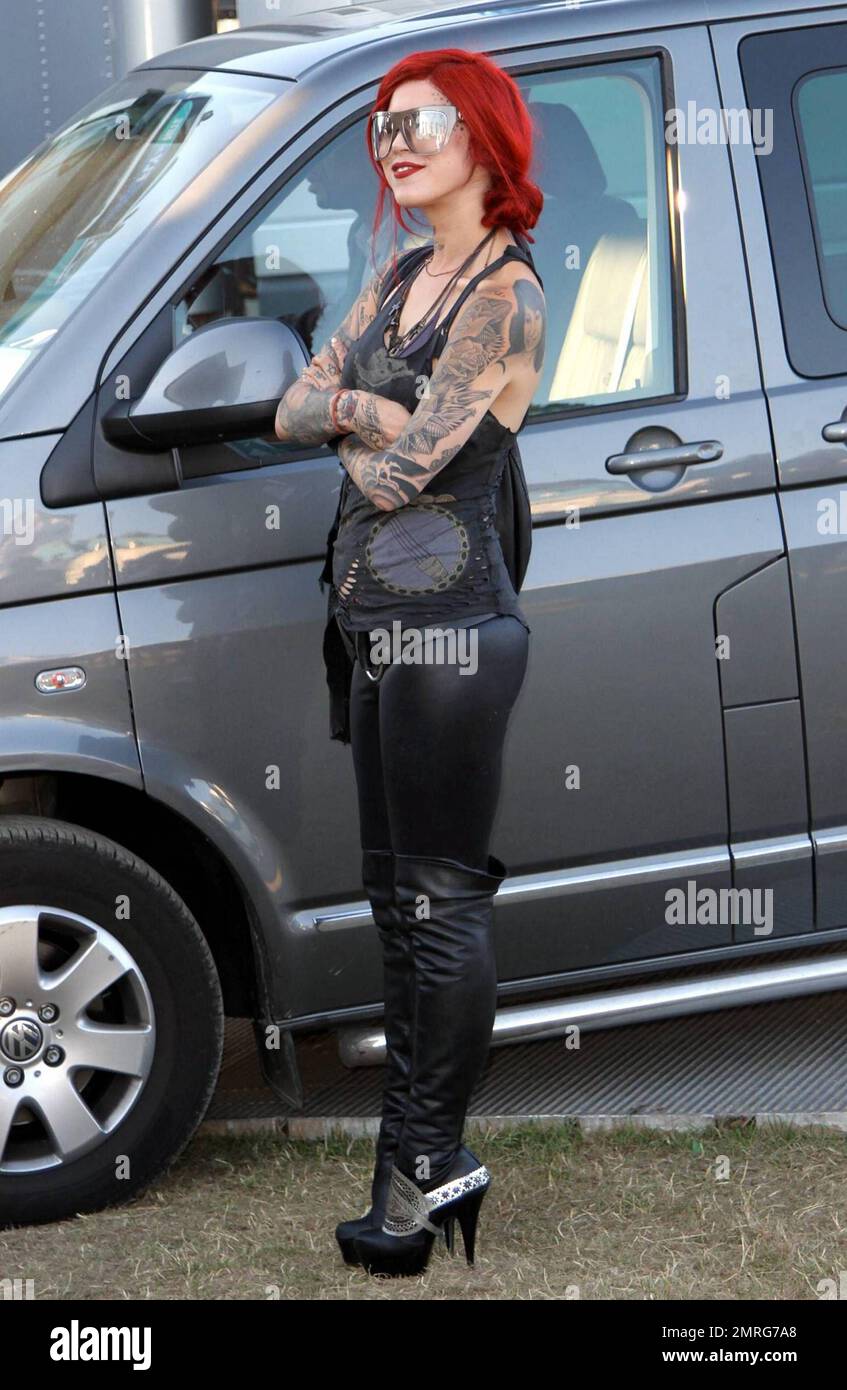 EXCLUSIVE!! Motley Crue arrives backstage at the Sonisphere Festival ...