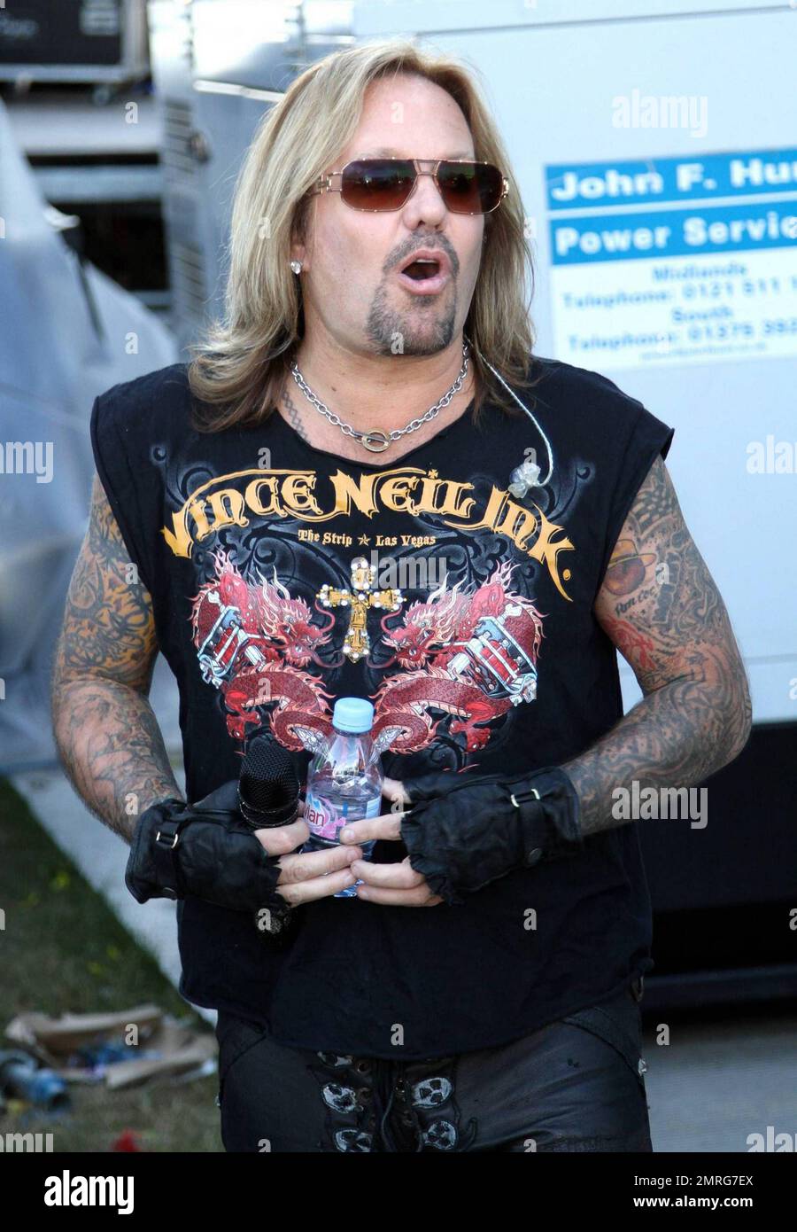 EXCLUSIVE!! Motley Crue arrives backstage at the Sonisphere Festival ...