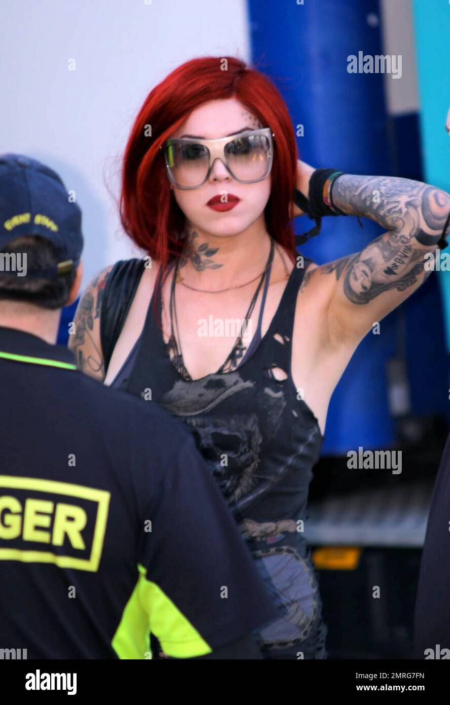 EXCLUSIVE!! Motley Crue arrives backstage at the Sonisphere Festival ...