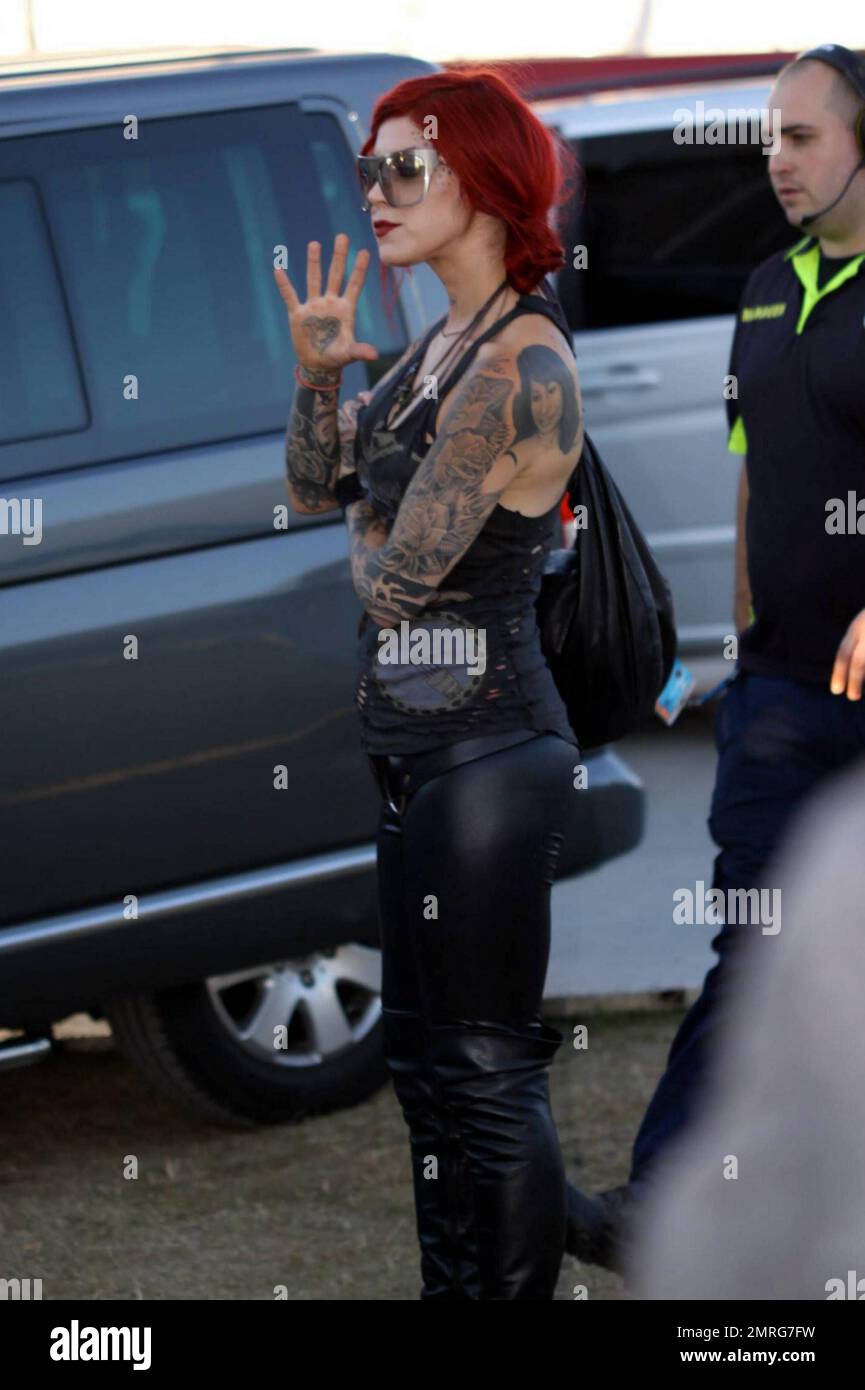 EXCLUSIVE!! Motley Crue arrives backstage at the Sonisphere Festival ...