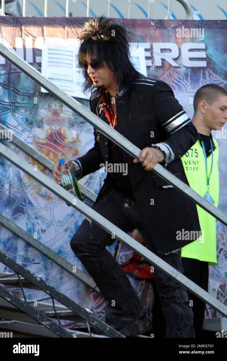 EXCLUSIVE!! Motley Crue arrives backstage at the Sonisphere Festival ...