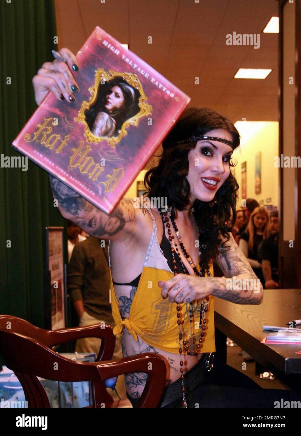Exclusive!! Kat Von D signs copies of her book "High Voltage Tattoo" at ...