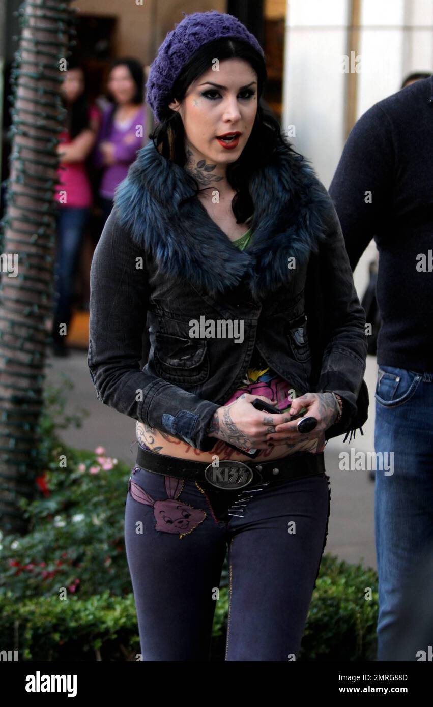 TV personality Kat Von D and her father Rene Drachenberg were seen at ...