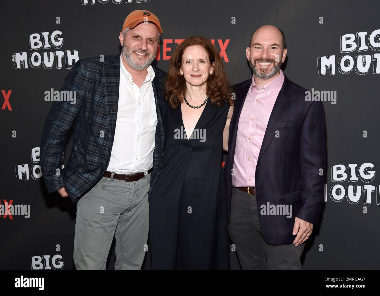 Mark Levin, from left, Jen Flackett and Andrew Goldberg arrive at the ...
