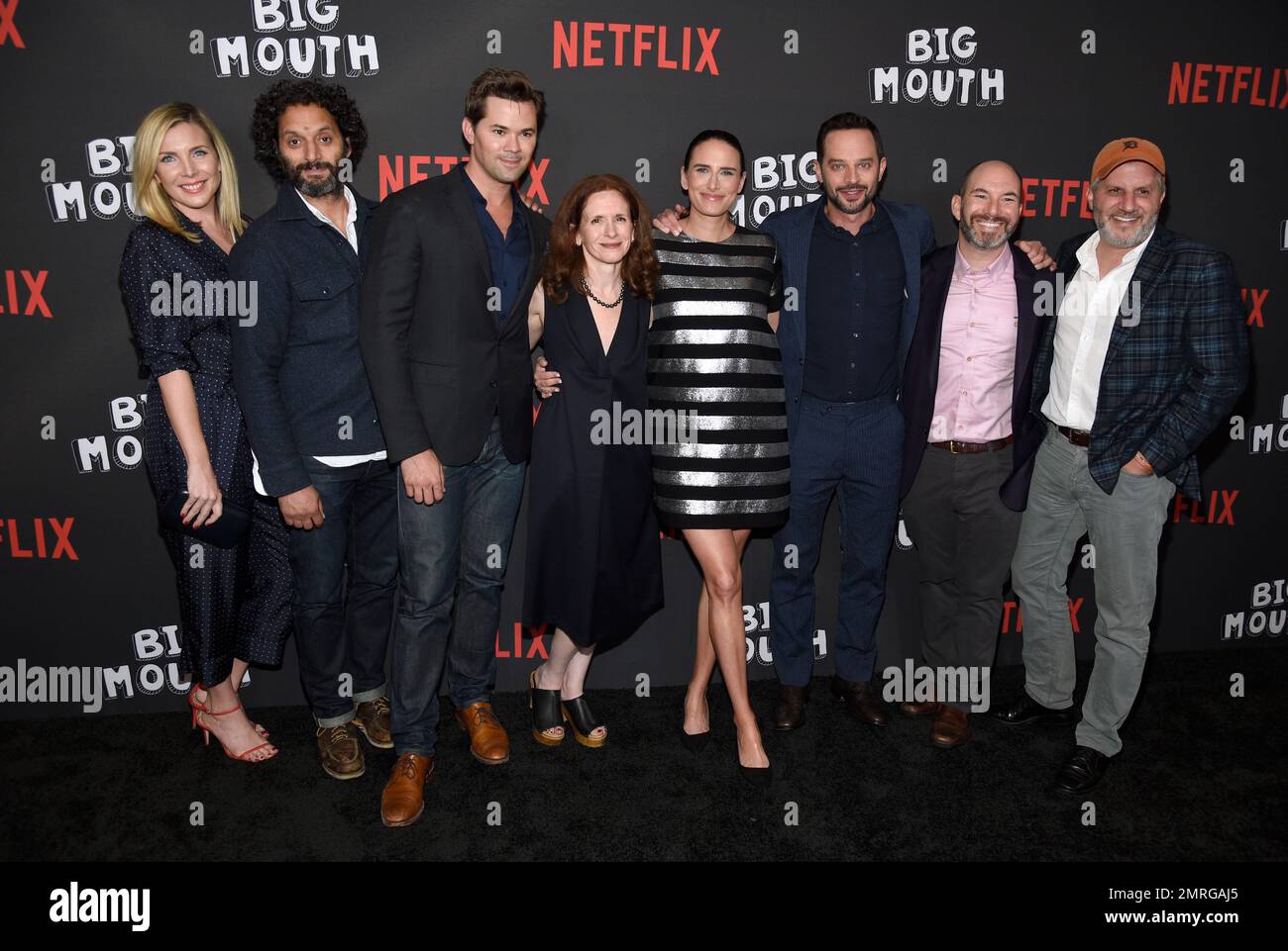 June Diane Raphael, from left, Jason Mantzoukas, Andrew Rannells, Jen ...