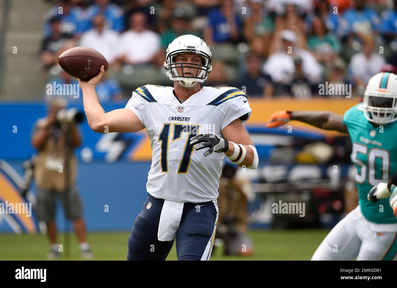Los Angeles Chargers quarterback Philip Rivers (17) plays during an NFL ...