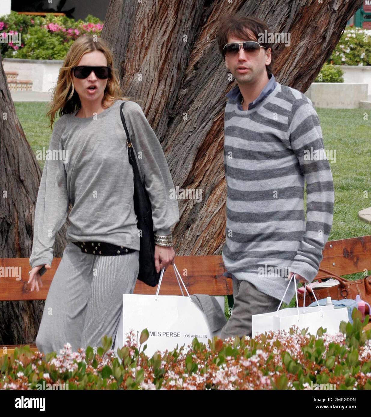 Kate Moss and pal at the Malibu Country Mart, Malibu, Ca, 4/4/07 Stock ...