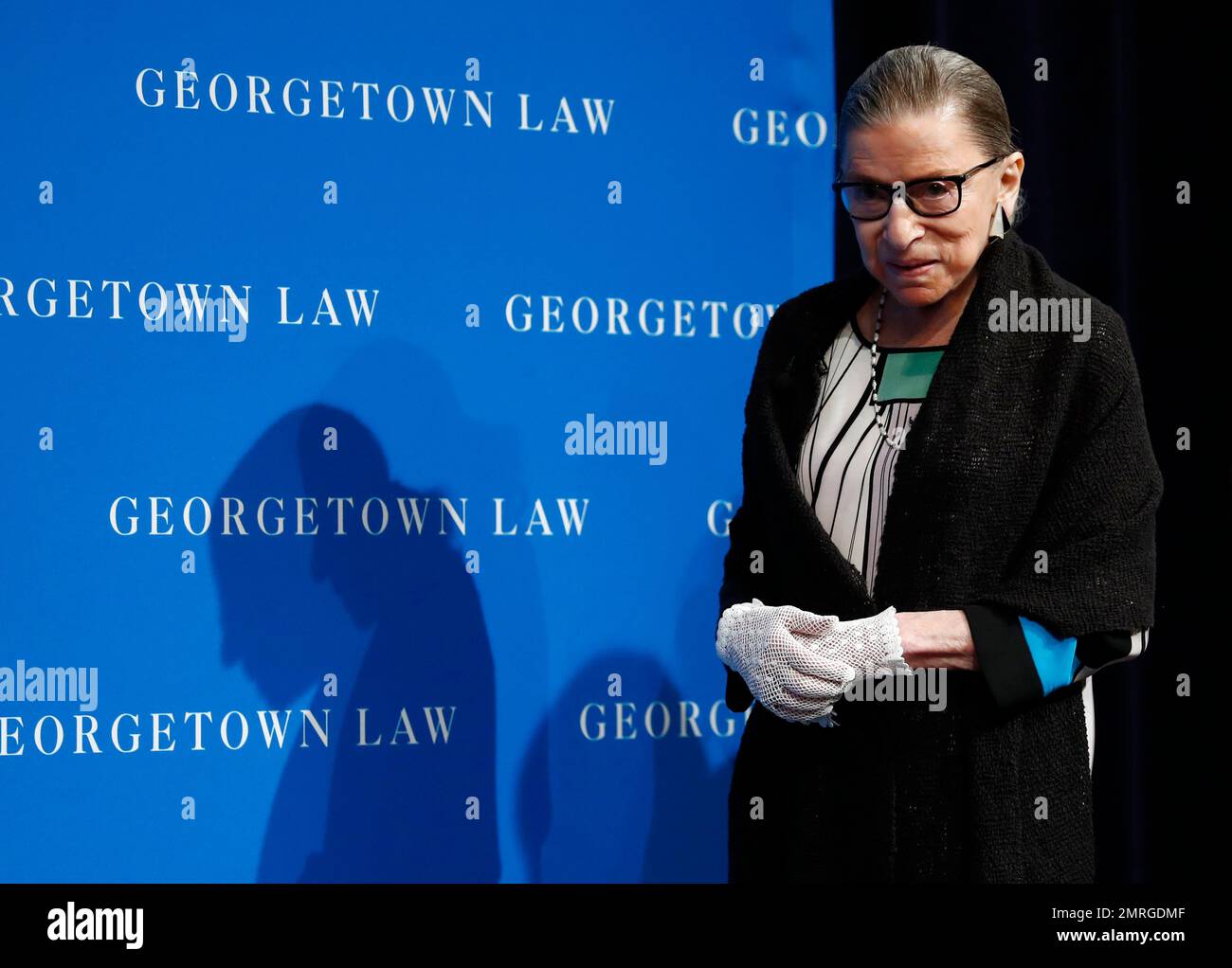 U.S. Supreme Court Justice Ruth Bader Ginsburg arrive to speak at the ...