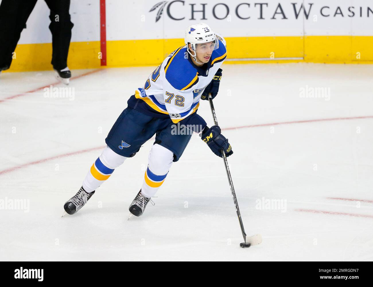 St. Louis Blues right wing Jordan Kyrou (72) advances the puck against ...