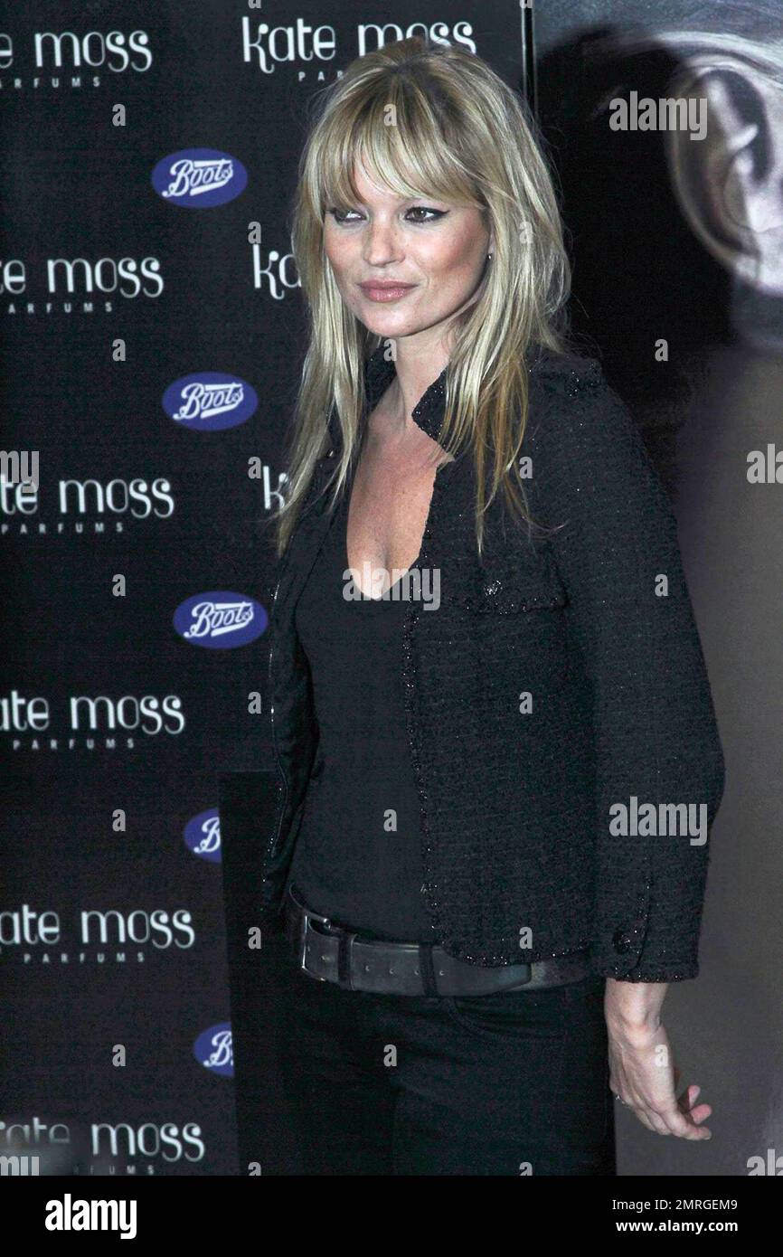 Supermodel Kate Moss looks gorgeous as she promotes her new fragrance ...