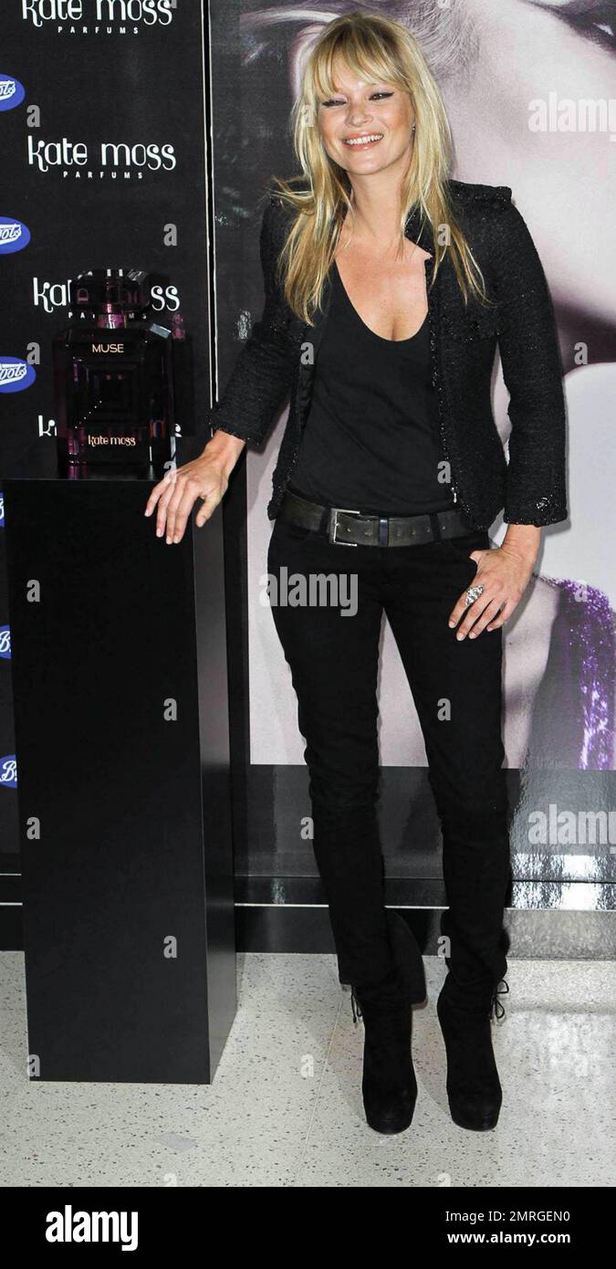 Supermodel Kate Moss looks gorgeous as she promotes her new fragrance ...