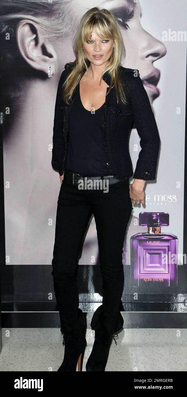 Supermodel Kate Moss looks gorgeous as she promotes her new fragrance ...