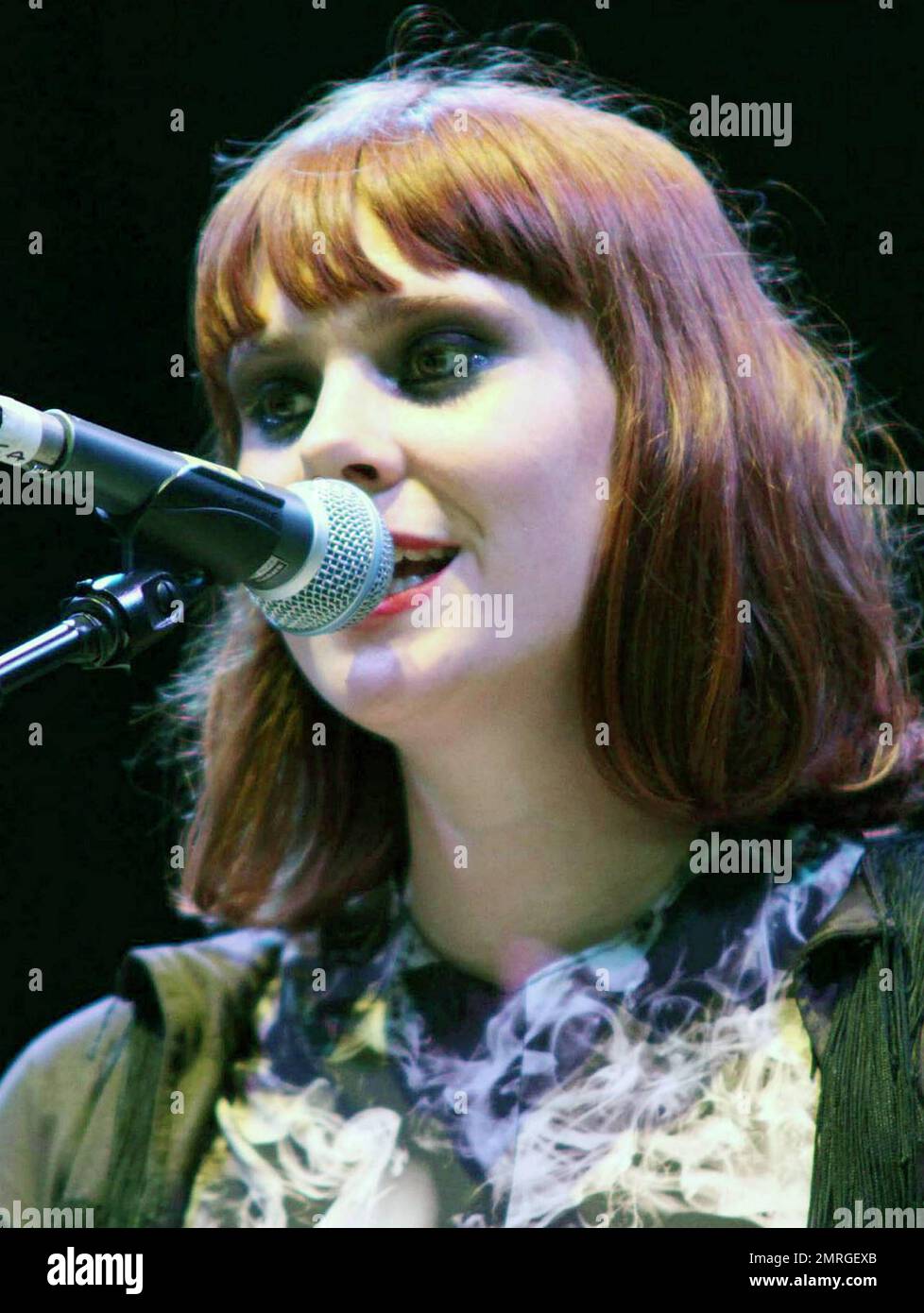 British singer songwriter Kate Nash plays a keyboard while performing ...