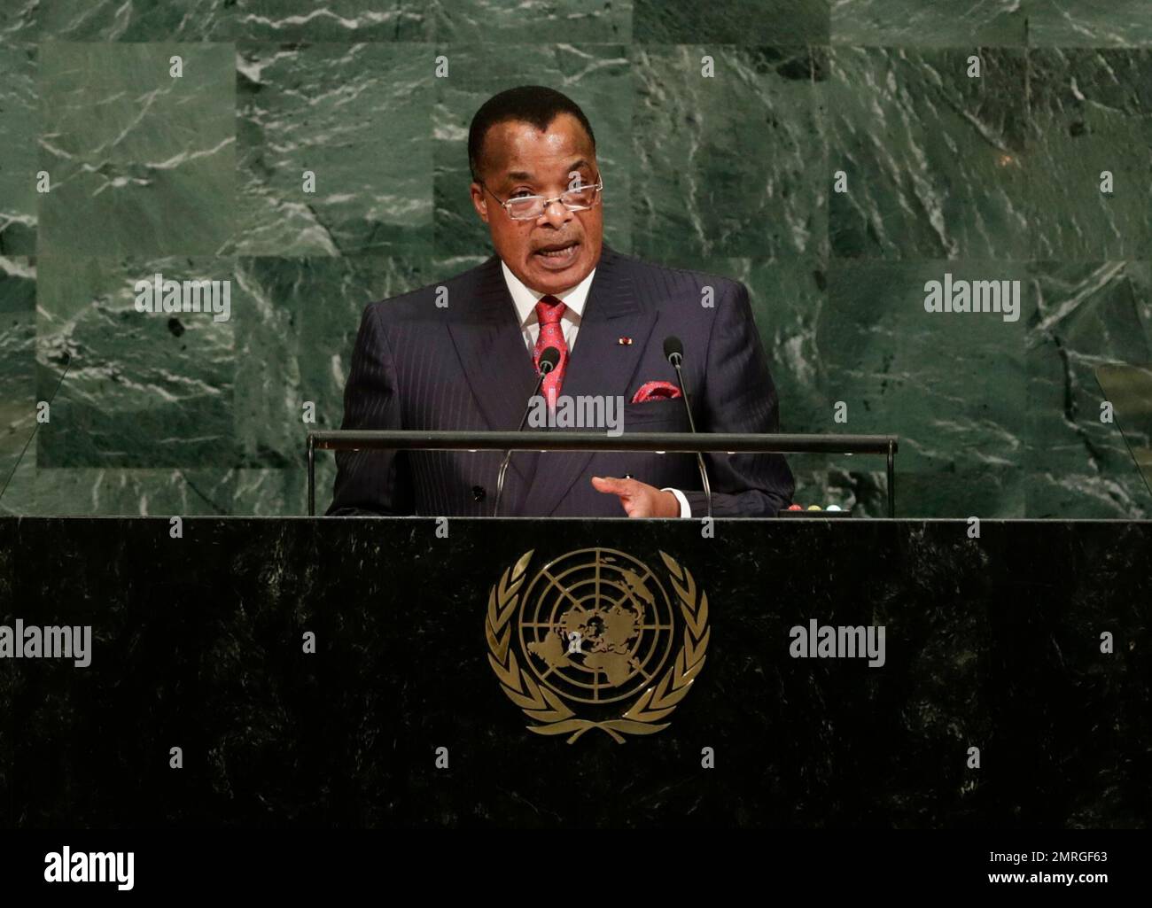 Congolese President Denis Sassou N'Guesso addresses the United Nations ...