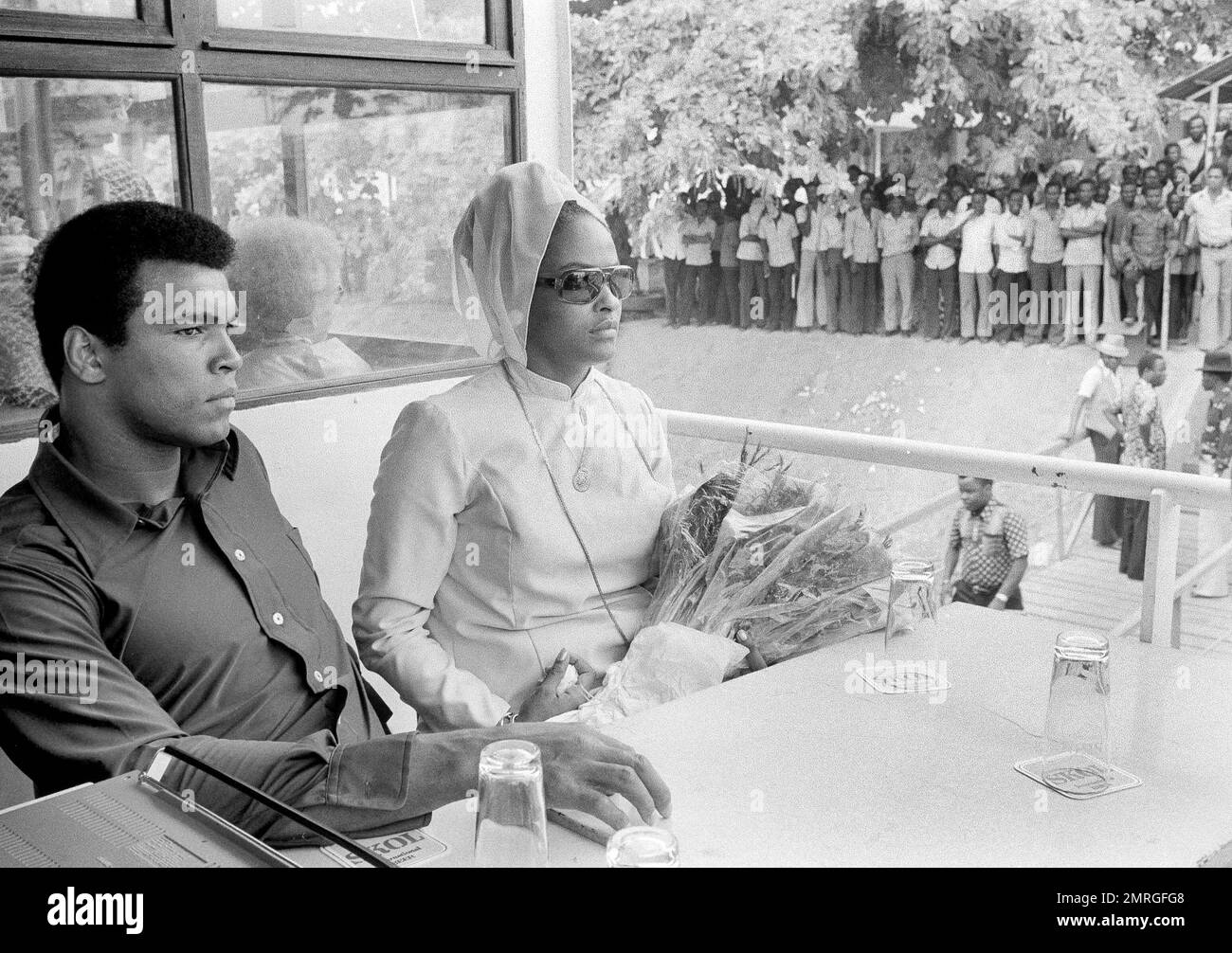 Muhammad Ali and his wife Khalilah take a boat ride in Kinshasa, Zaire ...